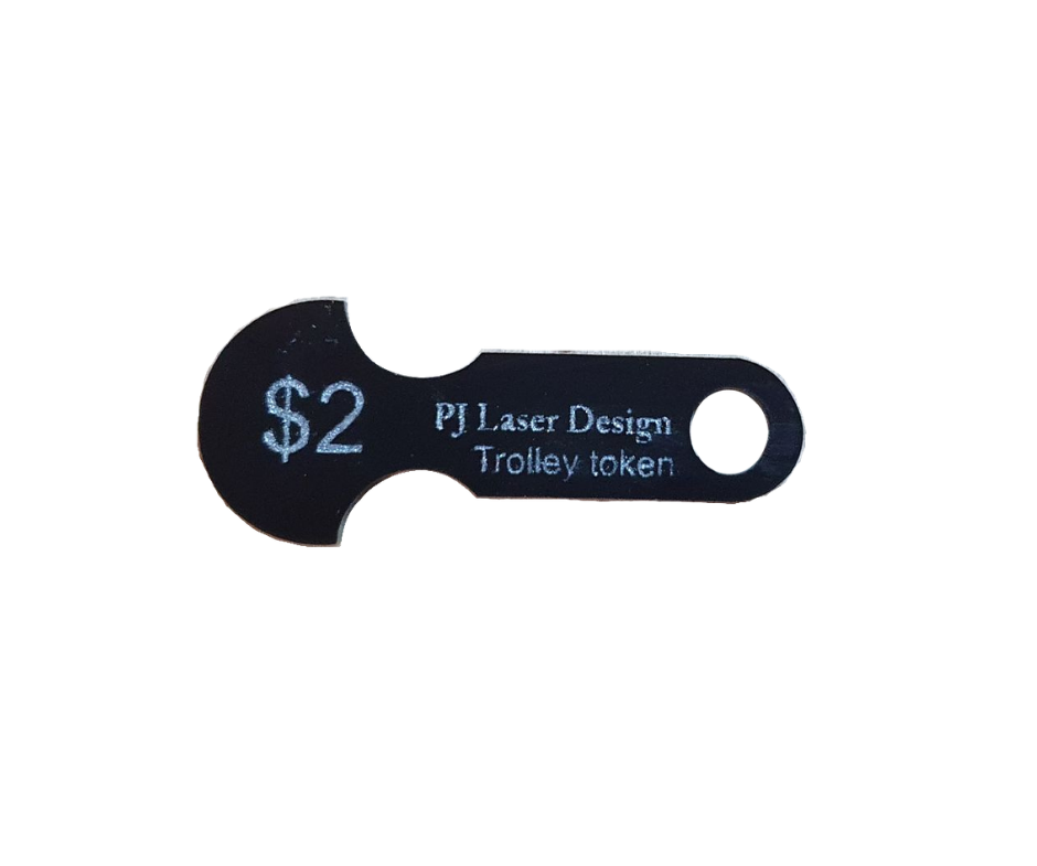 Branded Trolley Token | Promotional Products | PJ Laser Designs